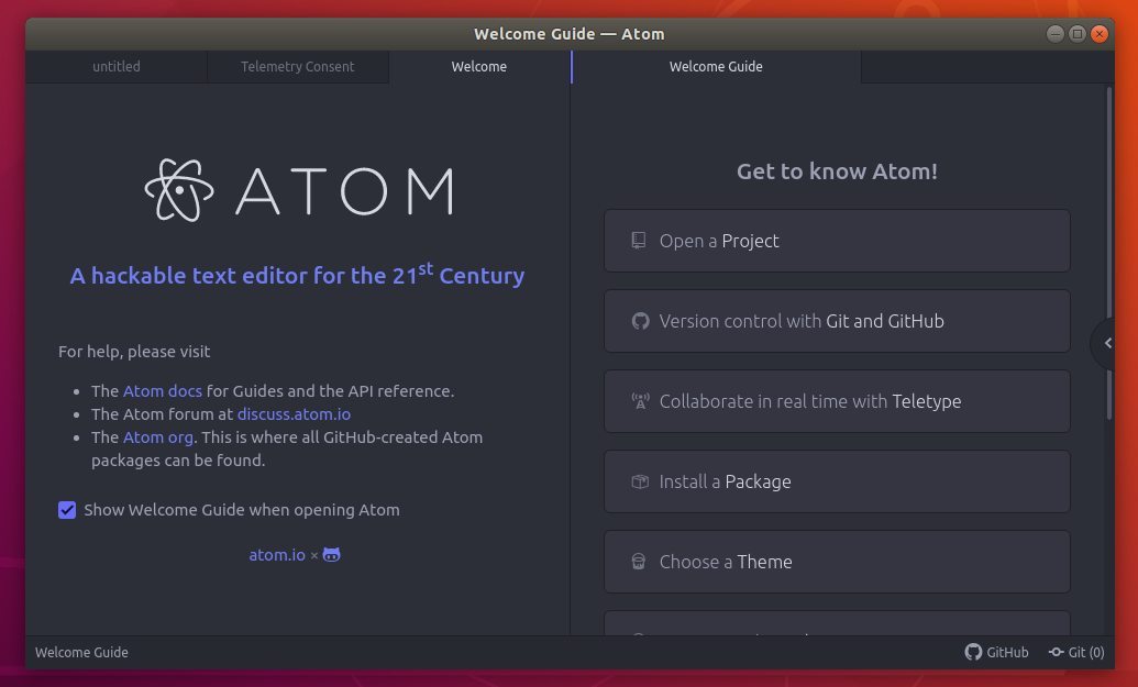 Install Atom Text Editor via Apt Repository in Ubuntu 18.04 / Higher - Open Source Society Malta