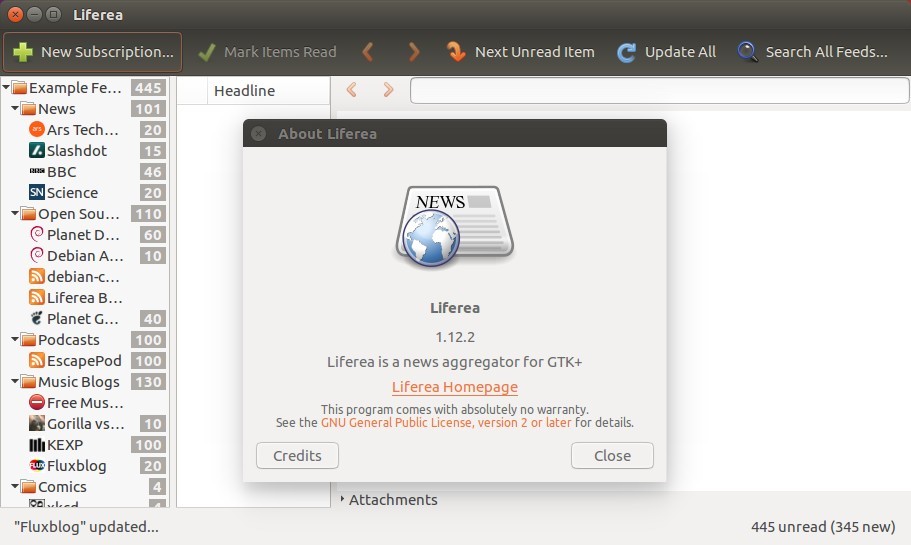 Liferea Feed Reader 1.12.2 Released with Plugin Installer | UbuntuHandbook