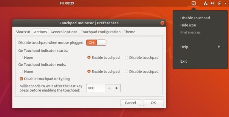 How To Install Touchpad Indicator In Ubuntu 1804 Lts Ubuntuhandbook