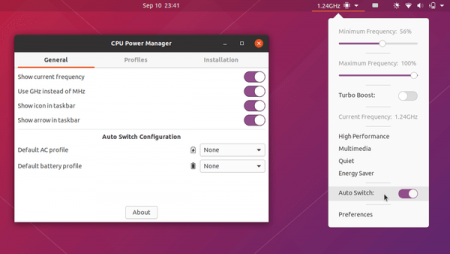 CPUPower – Gnome Extension to Set CPU Frequency Scaling | UbuntuHandbook